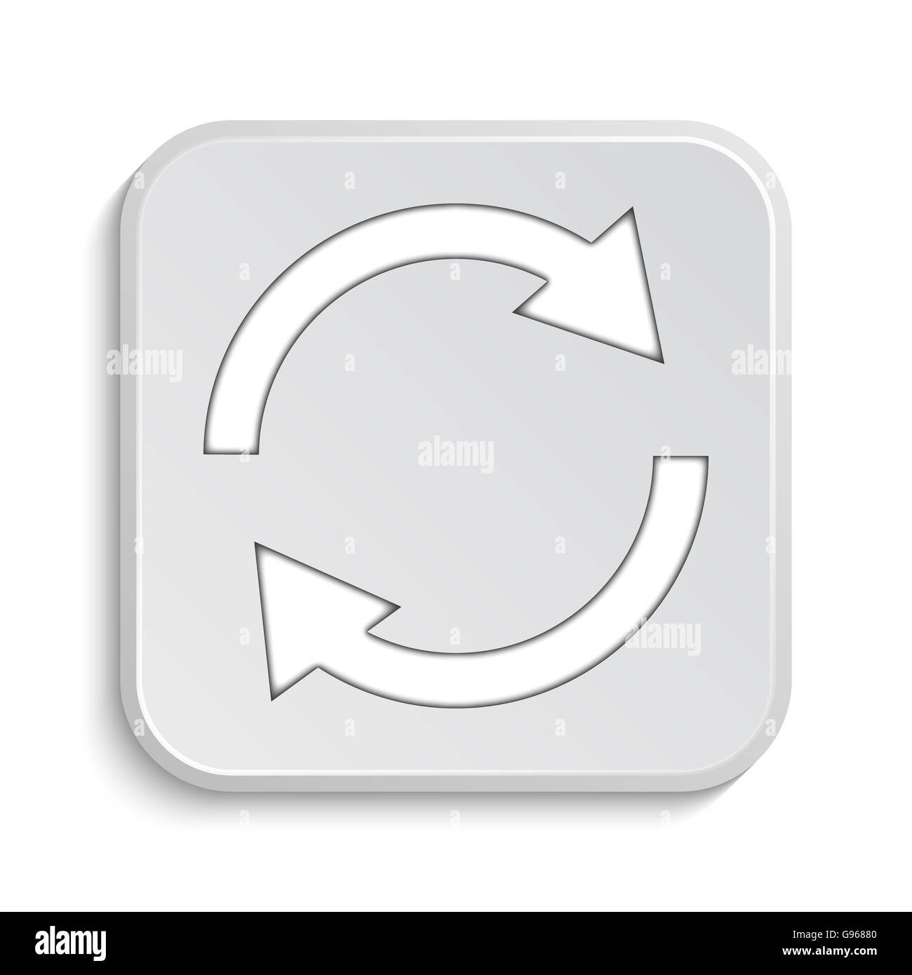 Reload two arrows icon. Internet button on white background Stock Photo ...