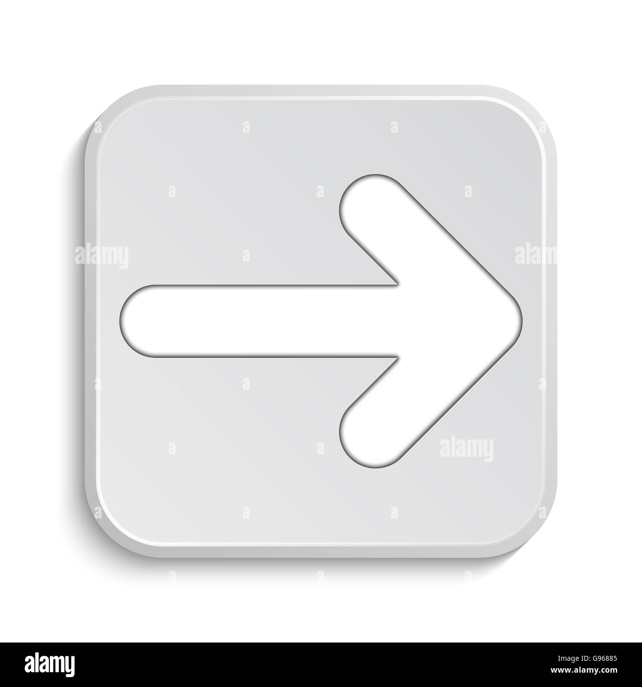 Right arrow icon. Internet button on white background Stock Photo - Alamy