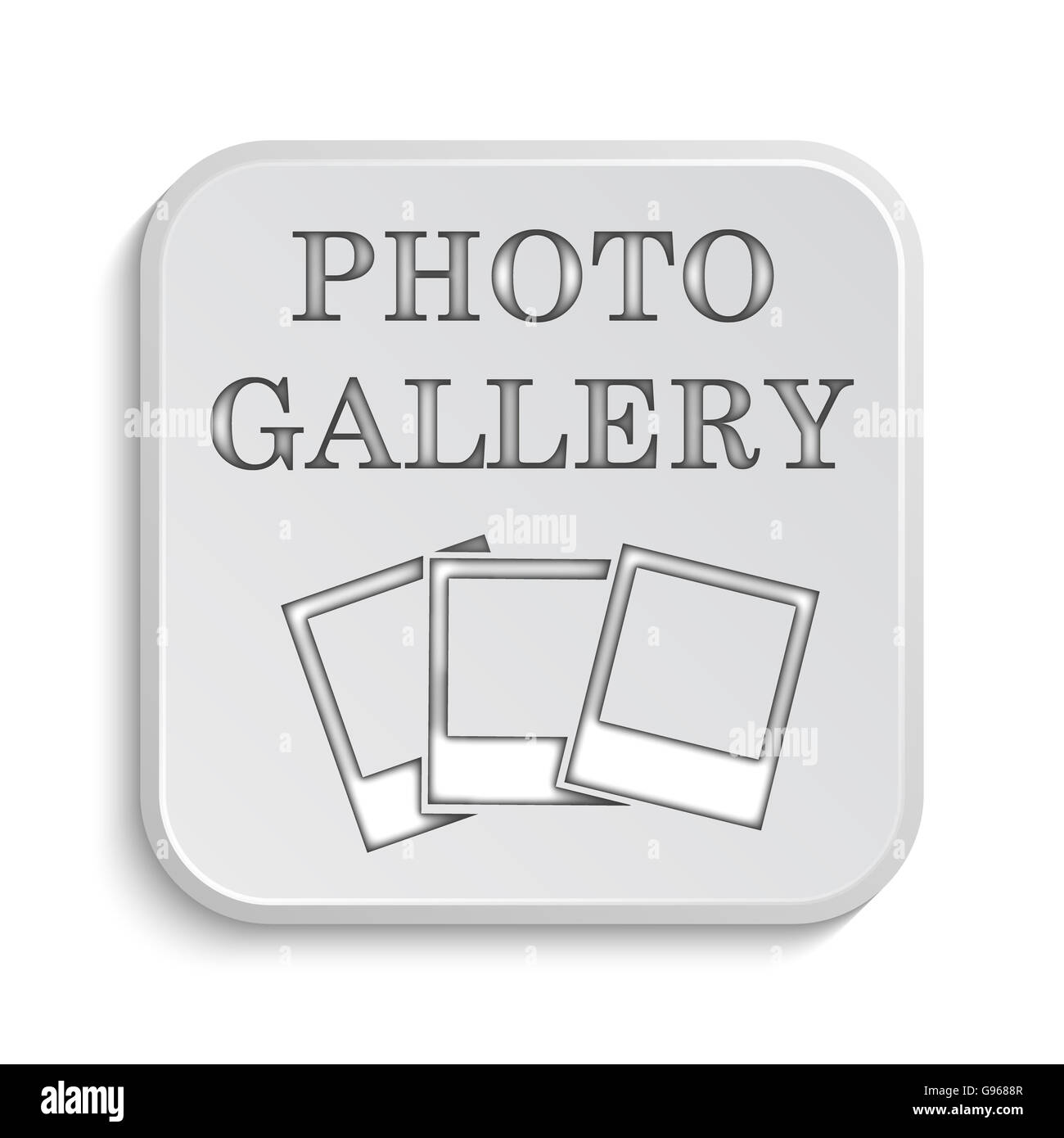Photo gallery icon. Internet button on white background Stock Photo - Alamy