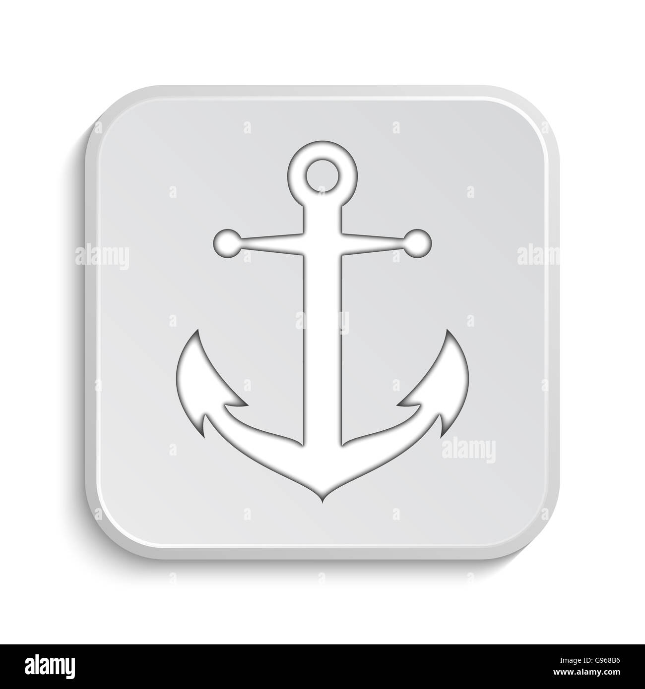 Anchor icon. Internet button on white background Stock Photo - Alamy