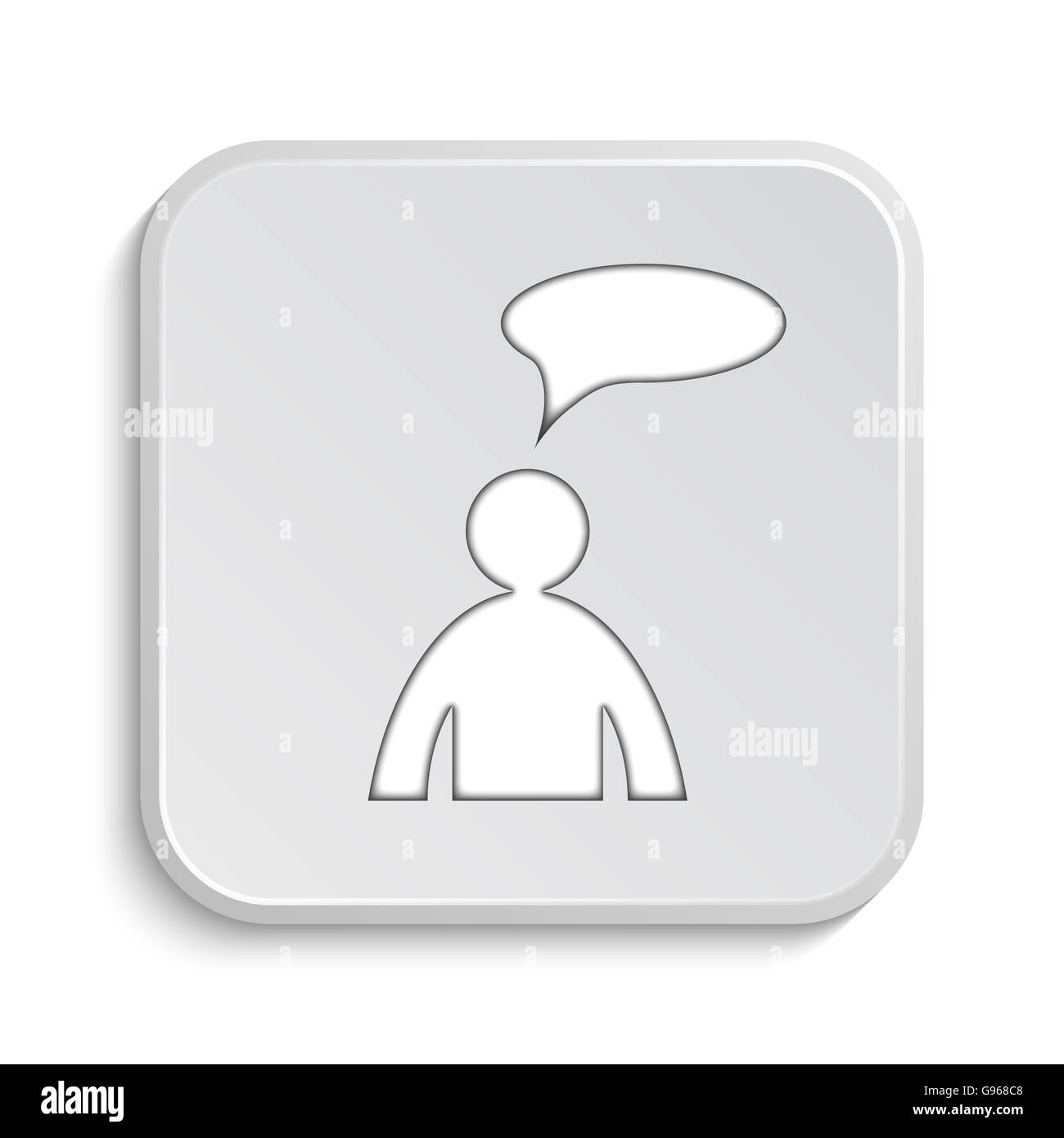 Comments icon. Internet button on white background. - man with bubble ...