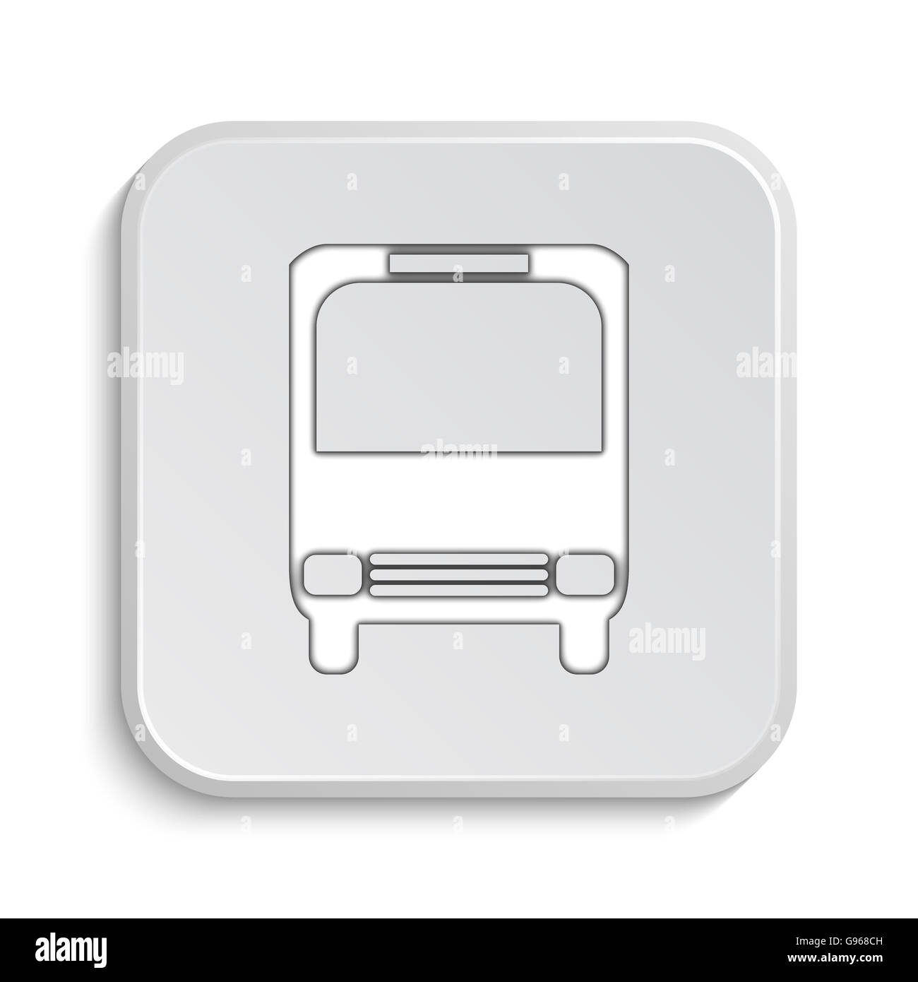 Bus icon. Internet button on white background Stock Photo - Alamy