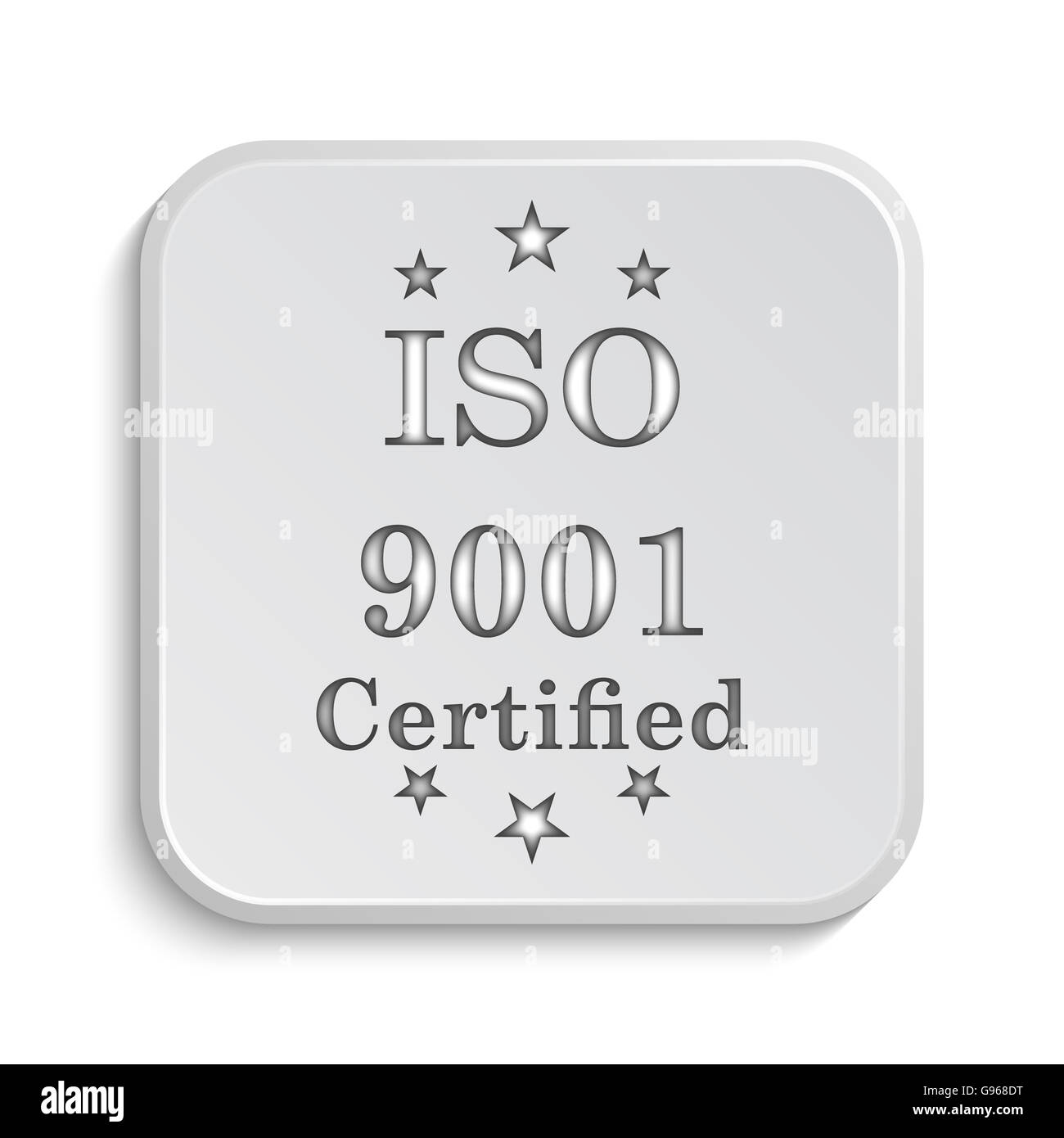 ISO9001 icon. Internet button on white background Stock Photo - Alamy