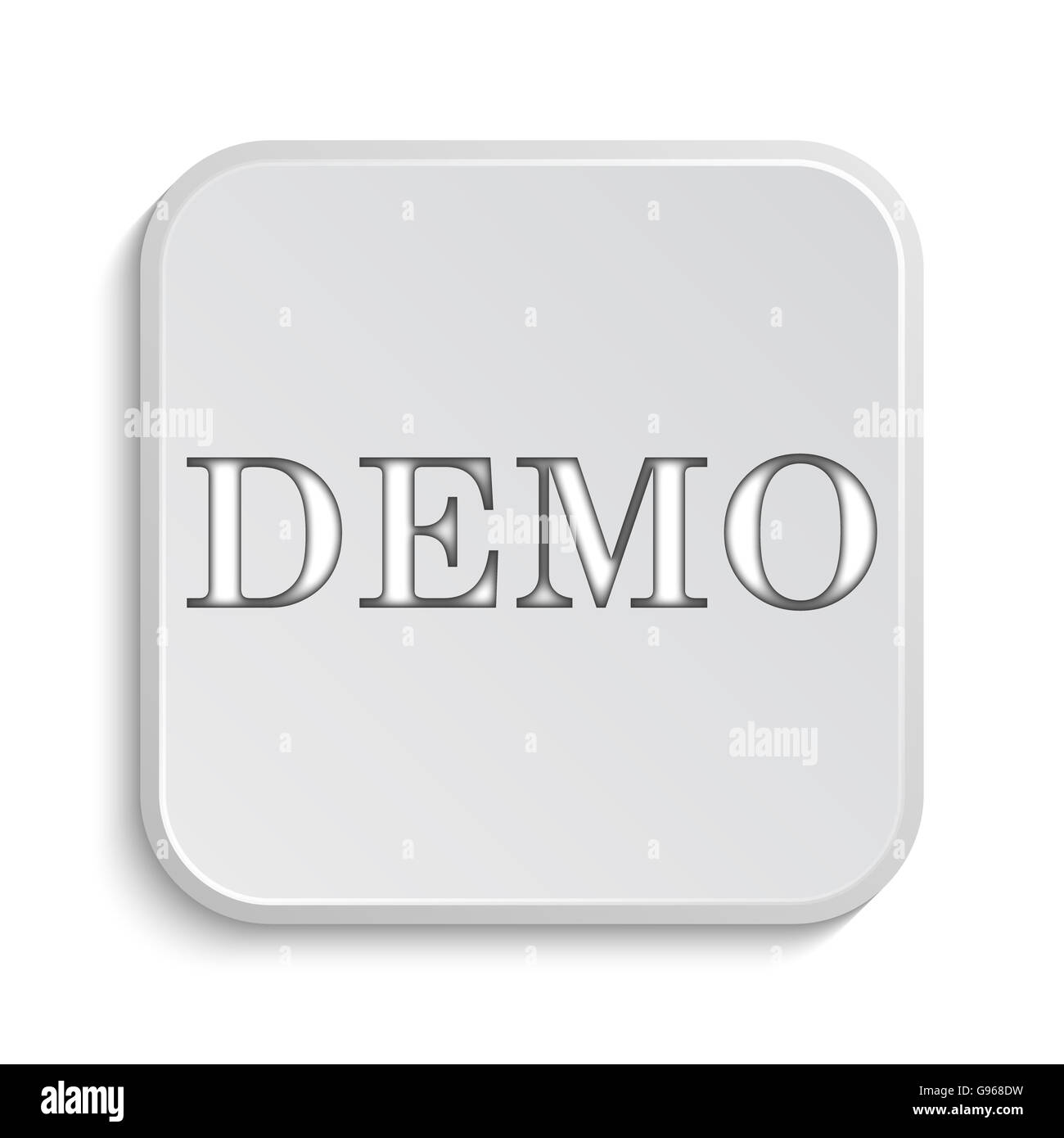 Demo icon. Internet button on white background Stock Photo - Alamy