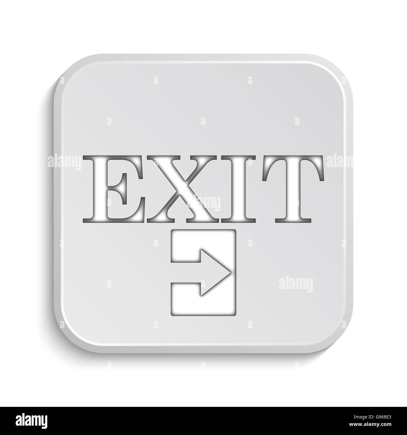 Exit icon. Internet button on white background Stock Photo - Alamy