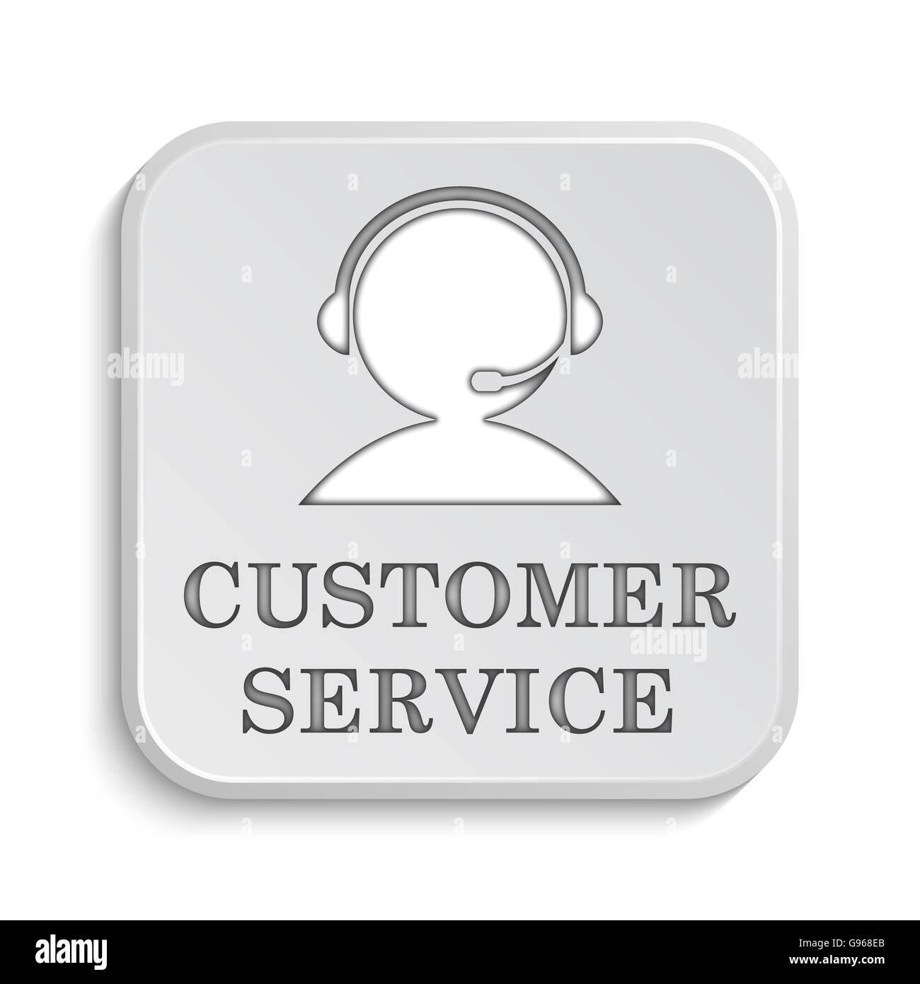 Customer service icon. Internet button on white background Stock Photo ...