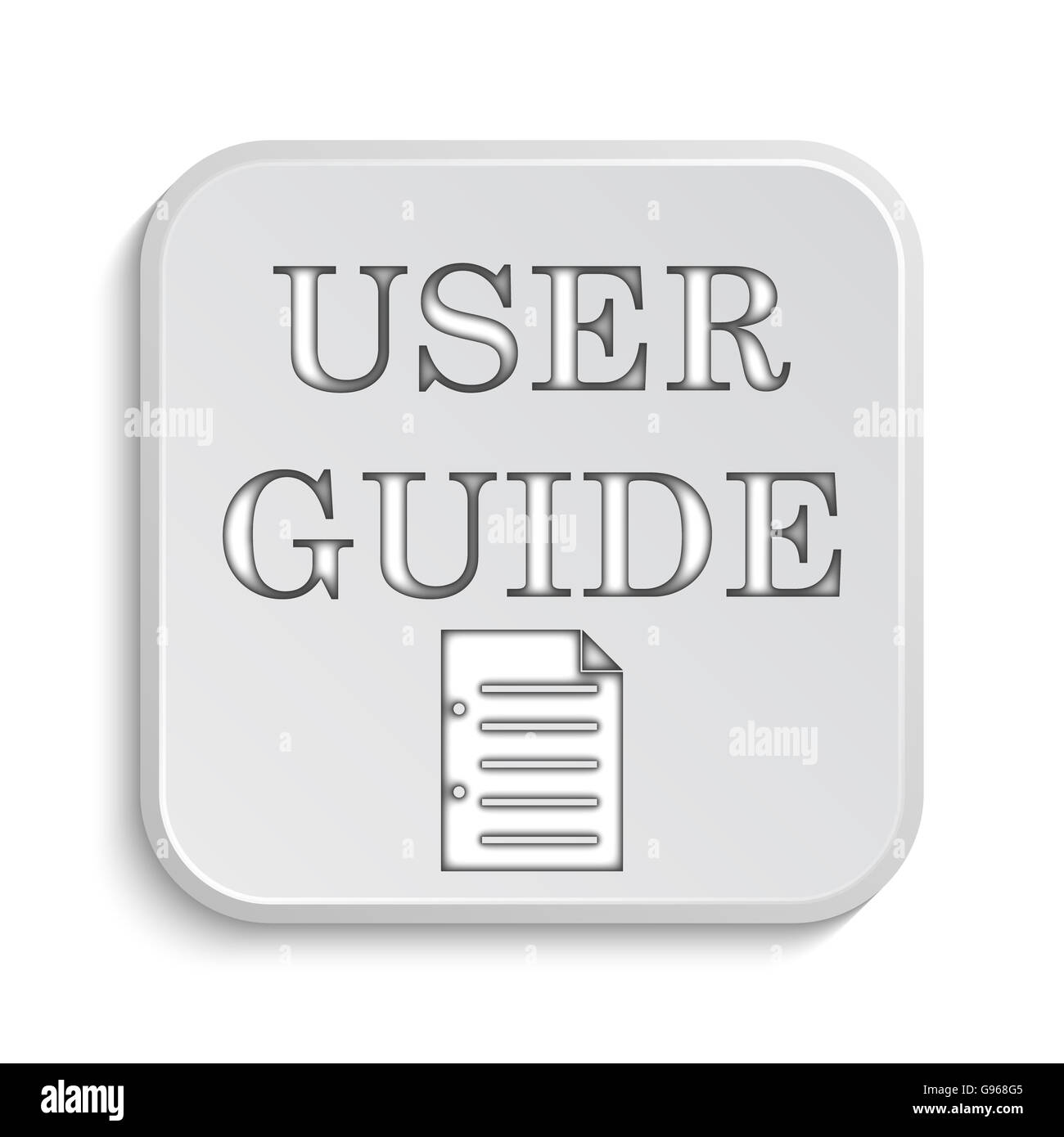 User guide icon. Internet button on white background Stock Photo - Alamy