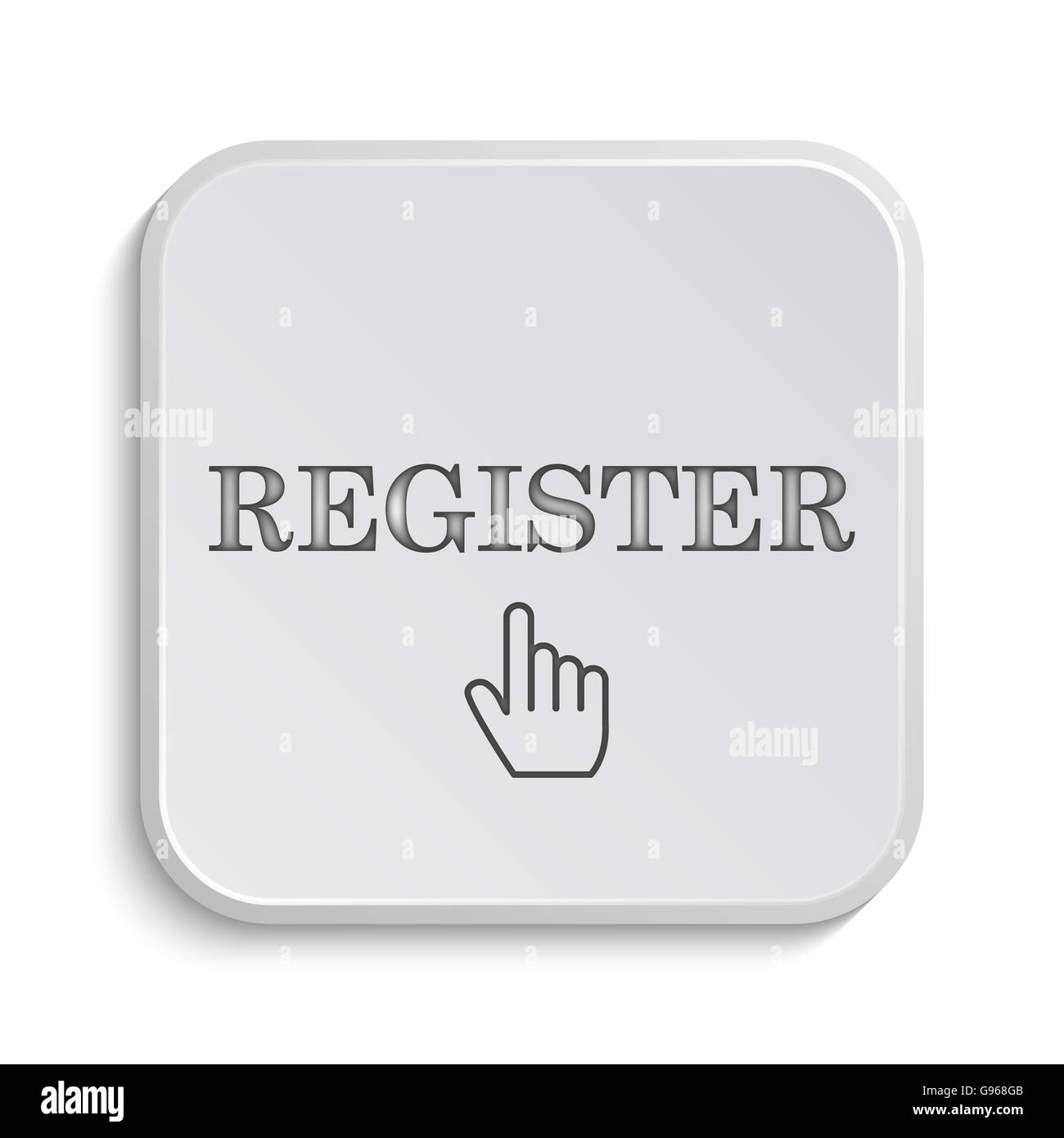 Register icon. Internet button on white background Stock Photo - Alamy
