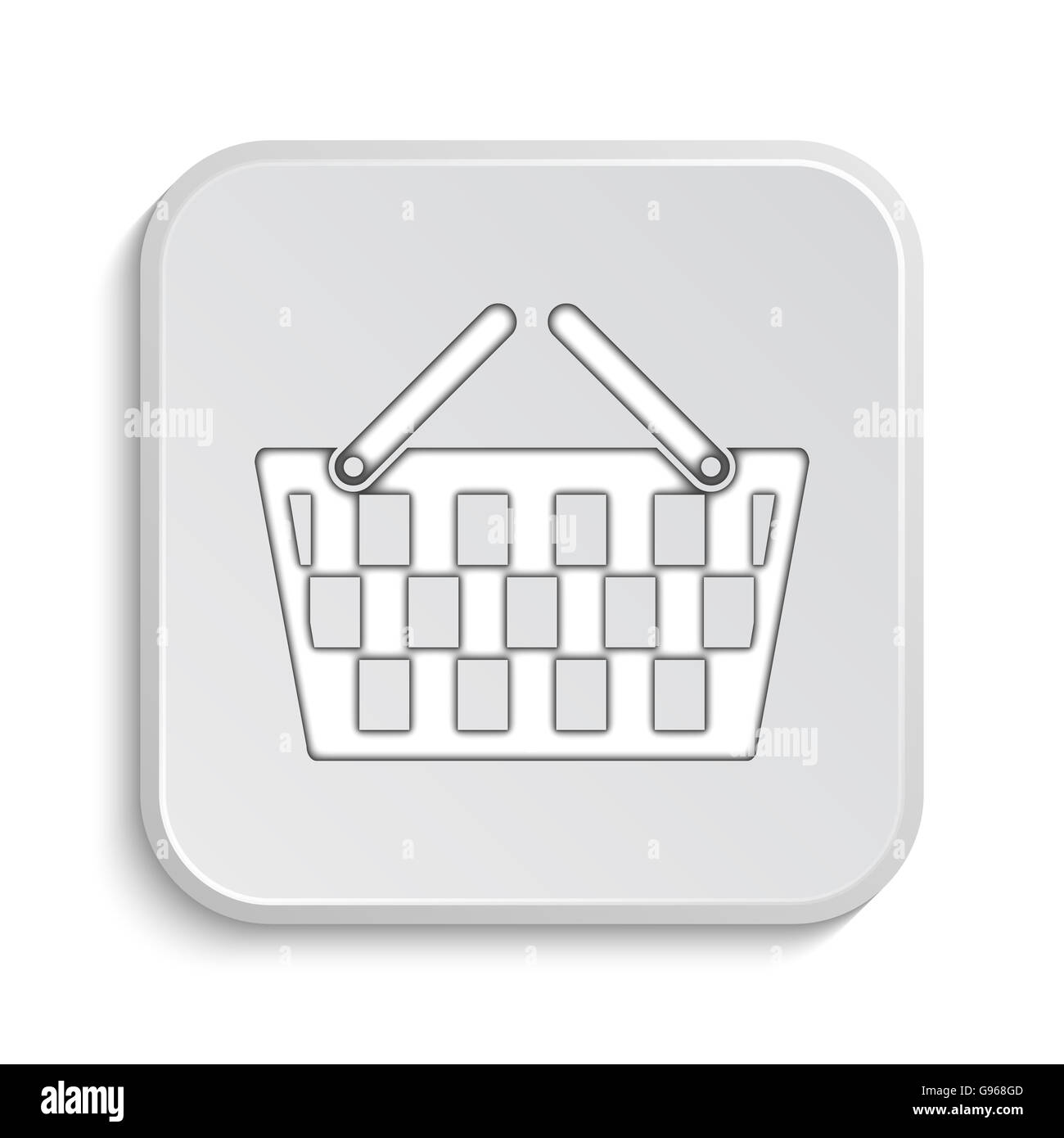 Shopping basket icon. Internet button on white background Stock Photo ...