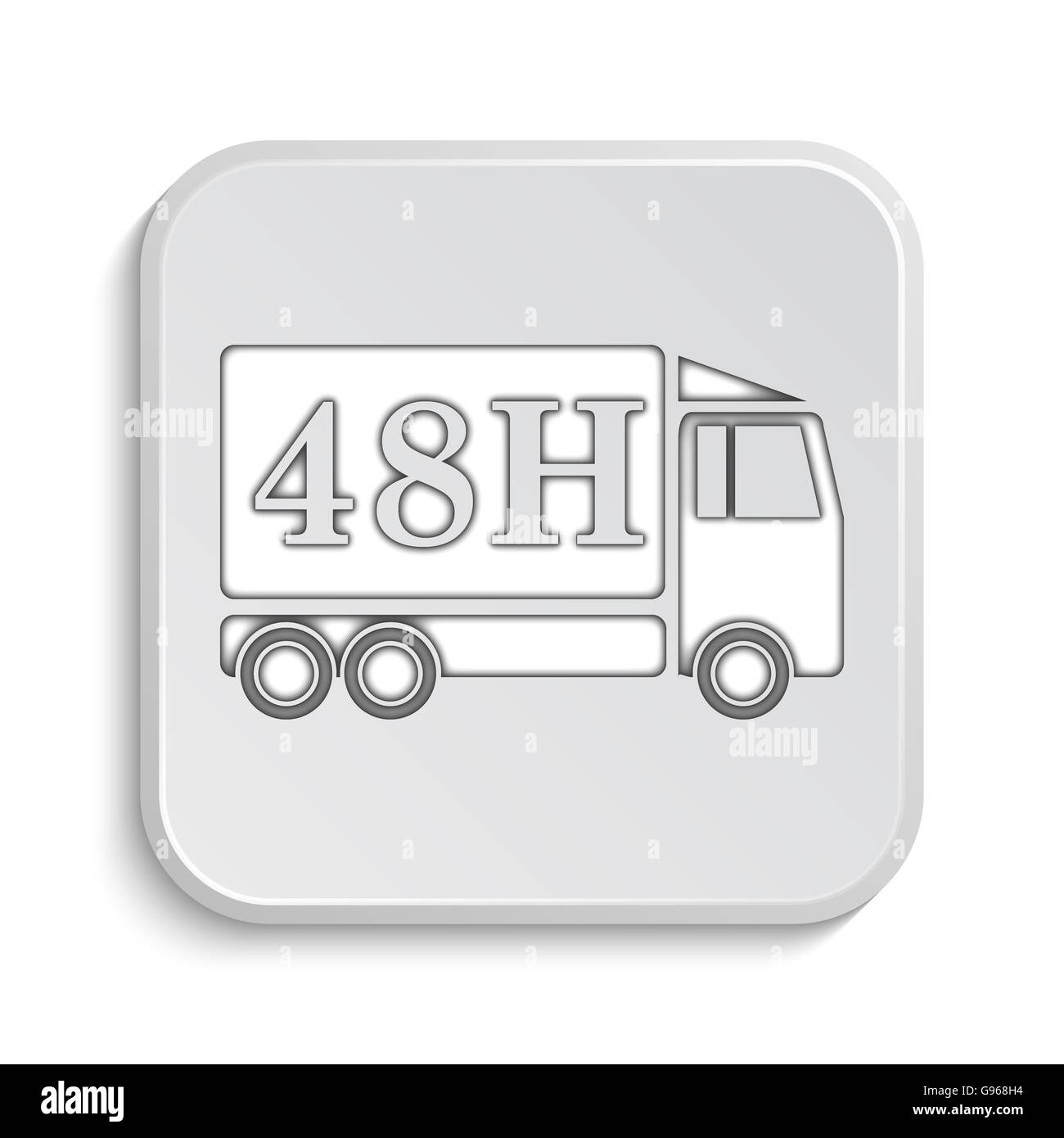 48H delivery truck icon. Internet button on white background Stock ...