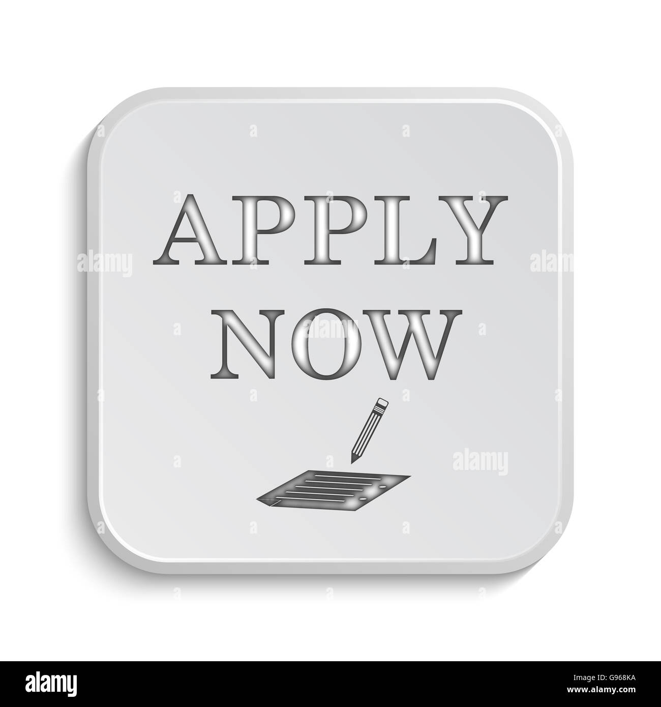 Apply now icon. Internet button on white background Stock Photo - Alamy