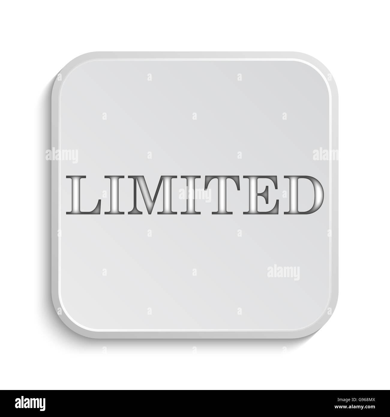 Limited icon. Internet button on white background Stock Photo - Alamy