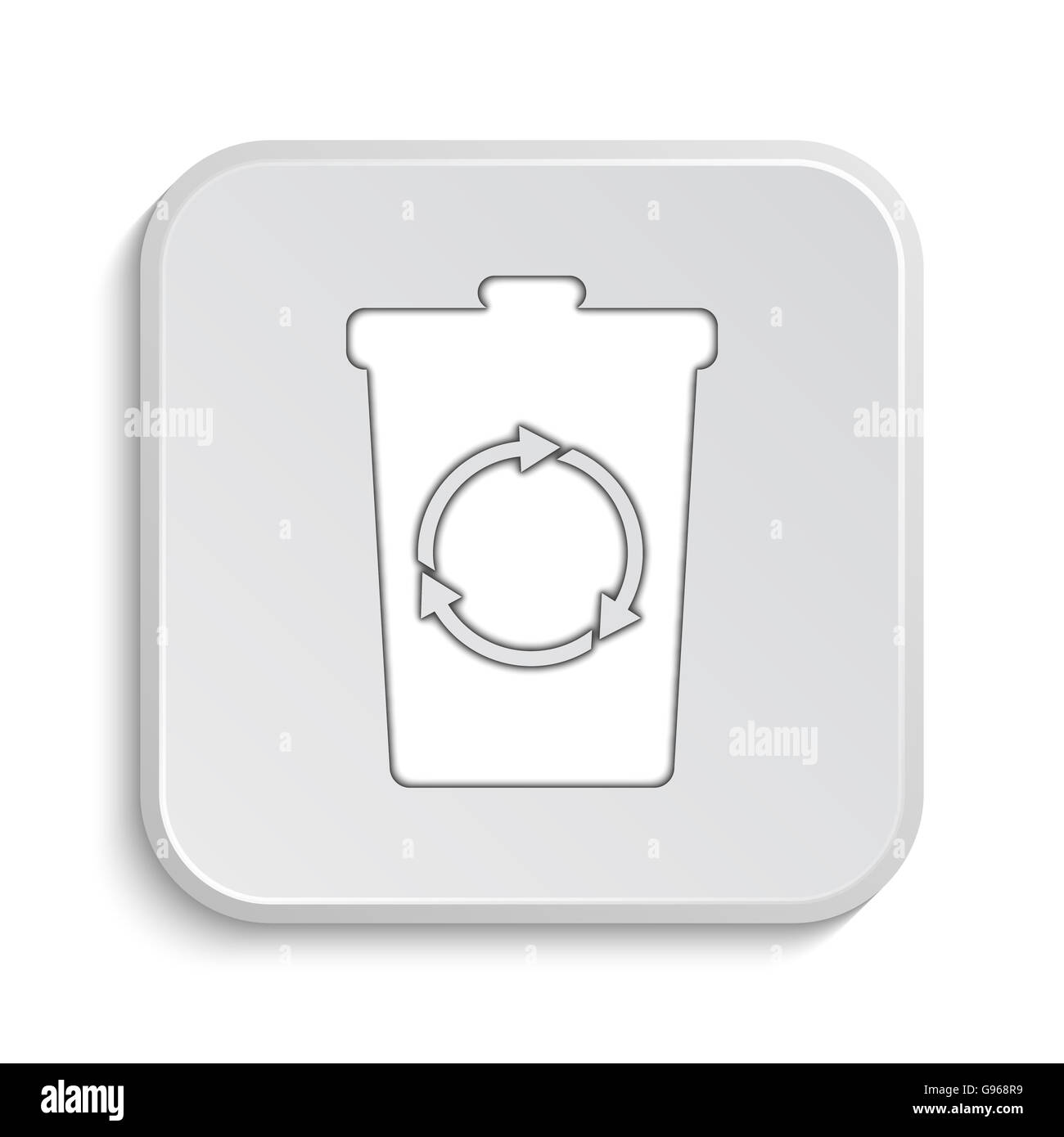 Recycle bin icon. Internet button on white background Stock Photo - Alamy