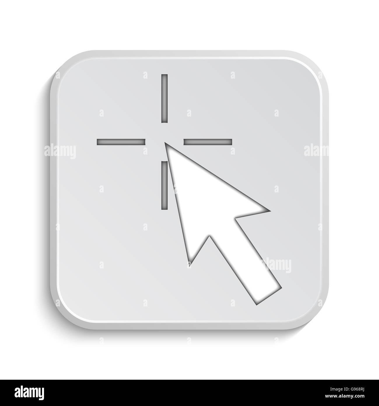 Click here icon. Internet button on white background Stock Photo - Alamy