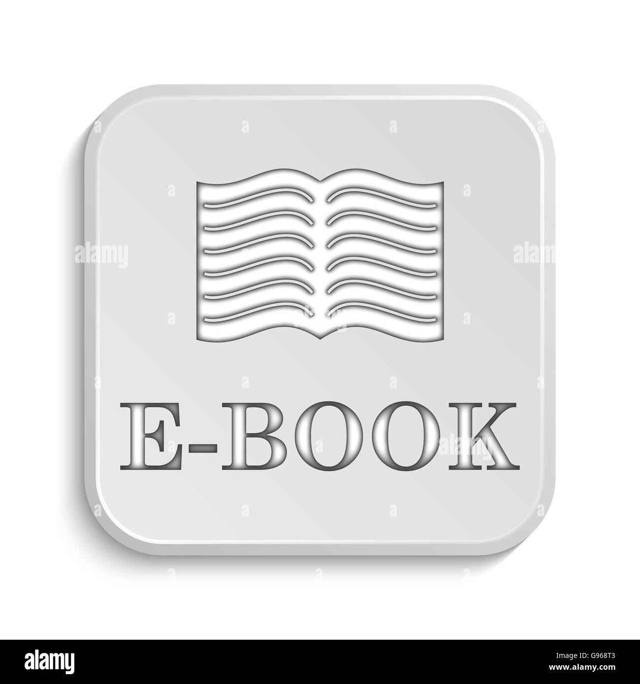 E-book icon. Internet button on white background Stock Photo - Alamy