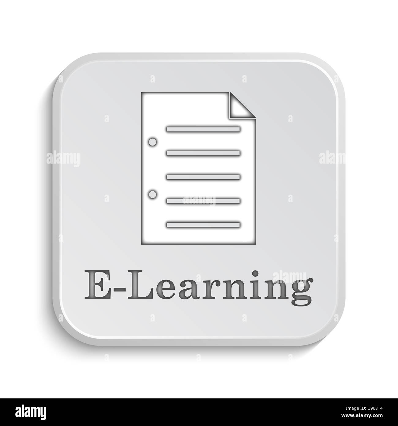 E-learning icon. Internet button on white background Stock Photo - Alamy