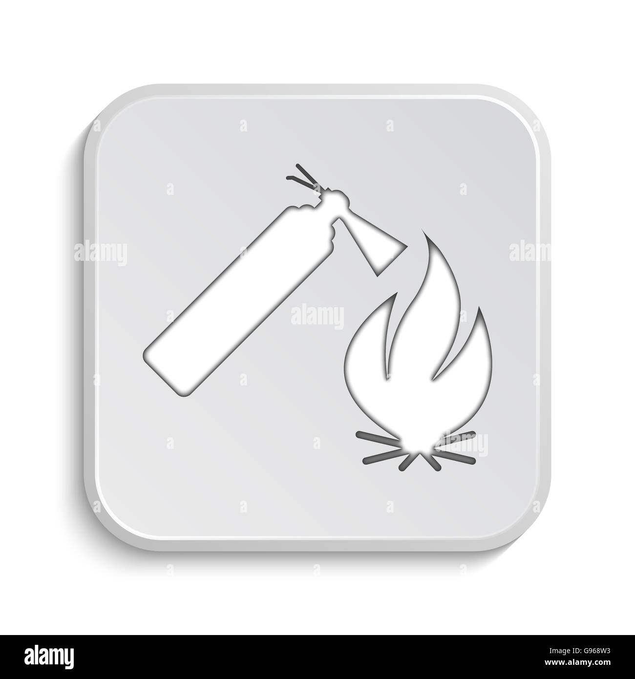 Fire icon. Internet button on white background Stock Photo - Alamy