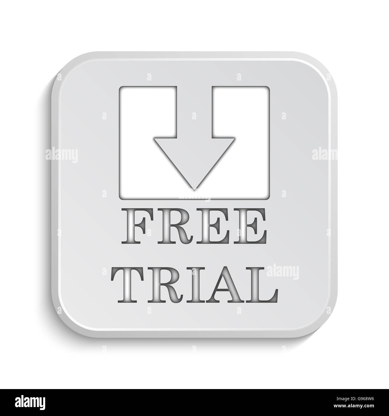 Free trial icon. Internet button on white background Stock Photo - Alamy