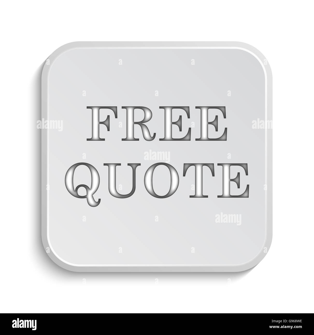 Free quote icon. Internet button on white background Stock Photo - Alamy