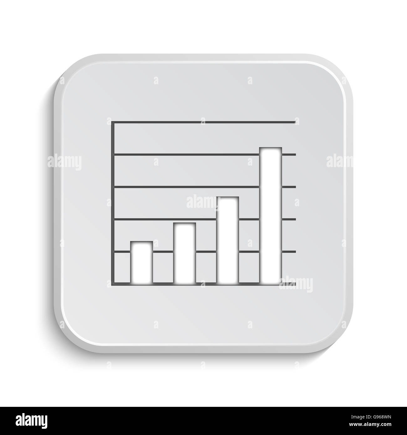 Chart bars icon. Internet button on white background Stock Photo - Alamy