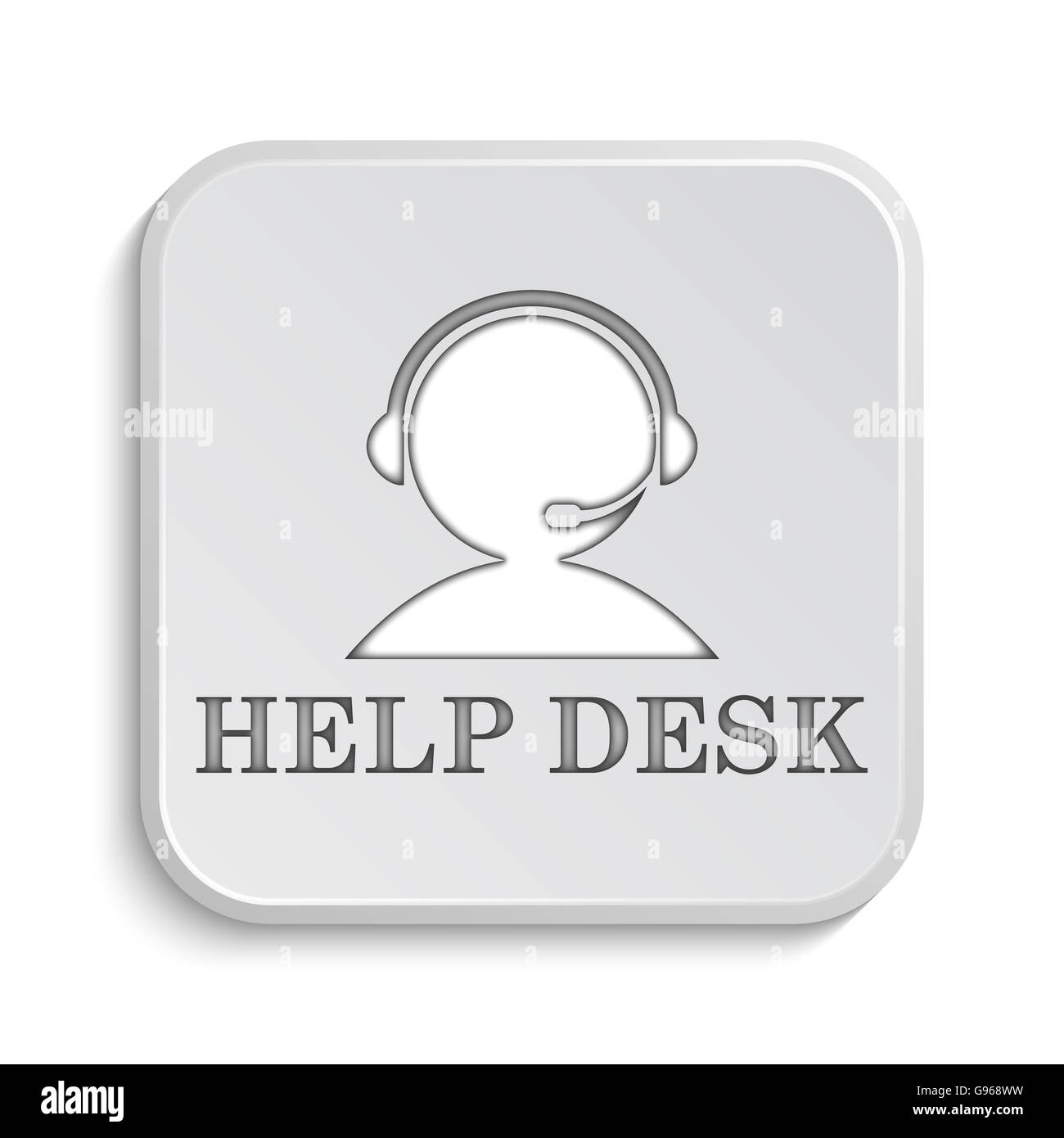Helpdesk icon. Internet button on white background Stock Photo - Alamy