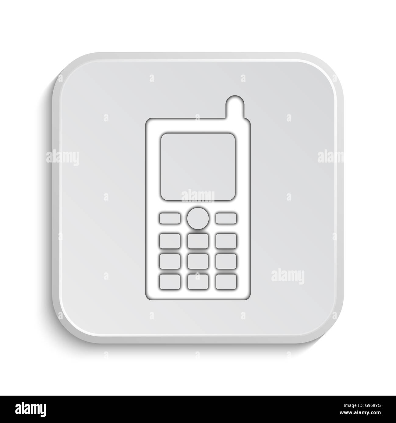 Mobile phone icon. Internet button on white background Stock Photo - Alamy