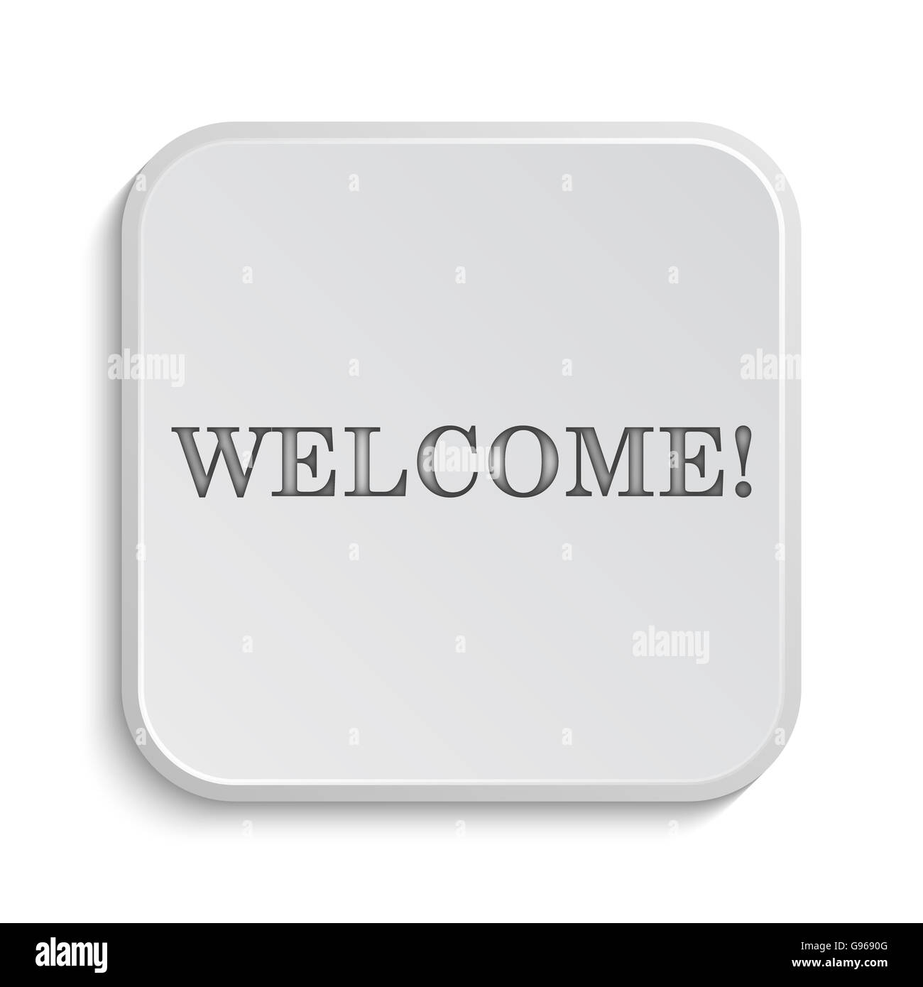 Welcome icon. Internet button on white background Stock Photo - Alamy