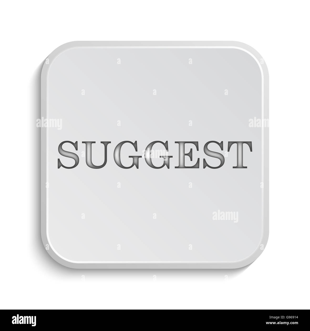 Suggest icon. Internet button on white background Stock Photo - Alamy
