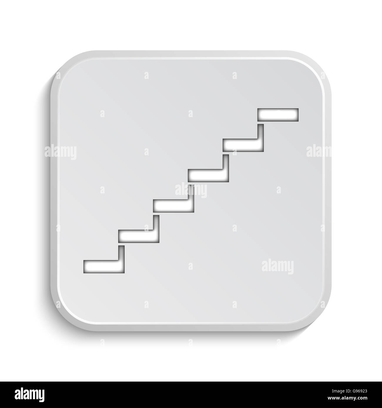 Stairs icon. Internet button on white background Stock Photo - Alamy