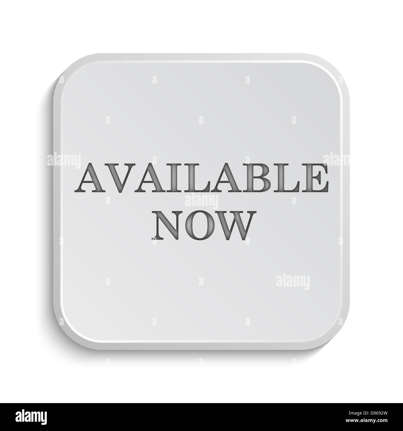 Available now icon. Internet button on white background Stock Photo - Alamy