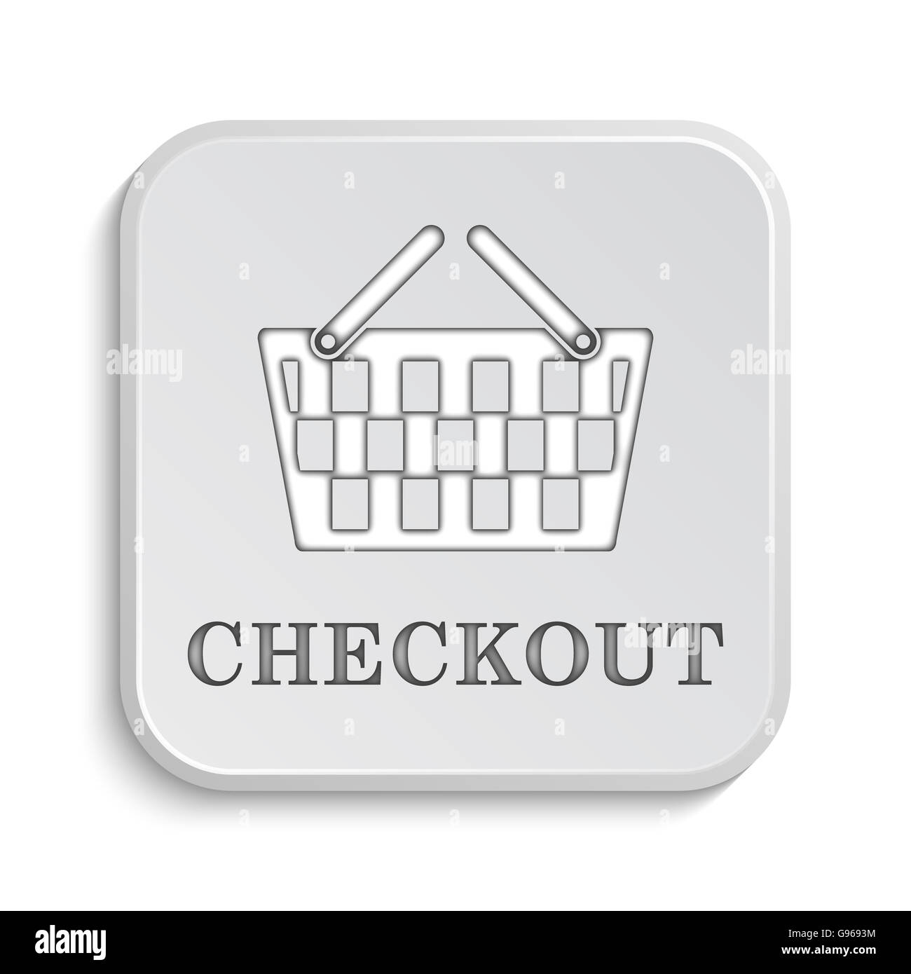 Checkout icon. Internet button on white background Stock Photo - Alamy