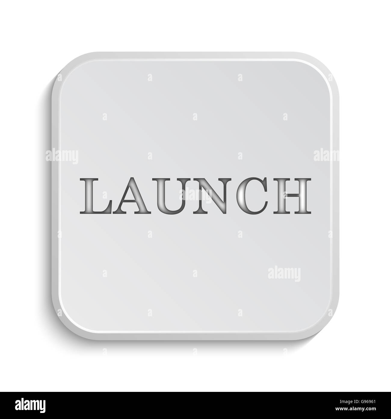 Launch icon. Internet button on white background Stock Photo - Alamy