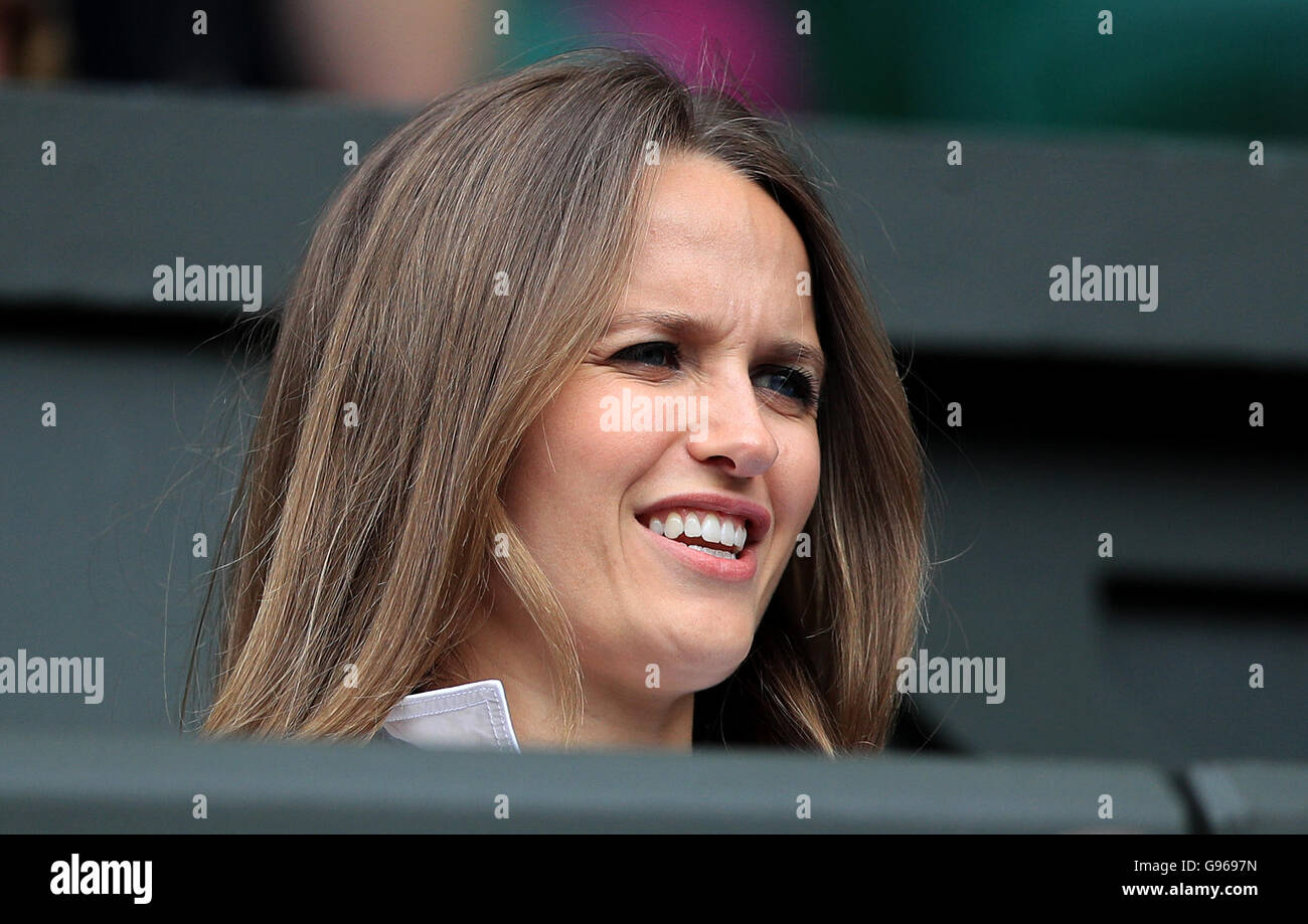 Kim Murray in the players box on centre court on day Four of the ...