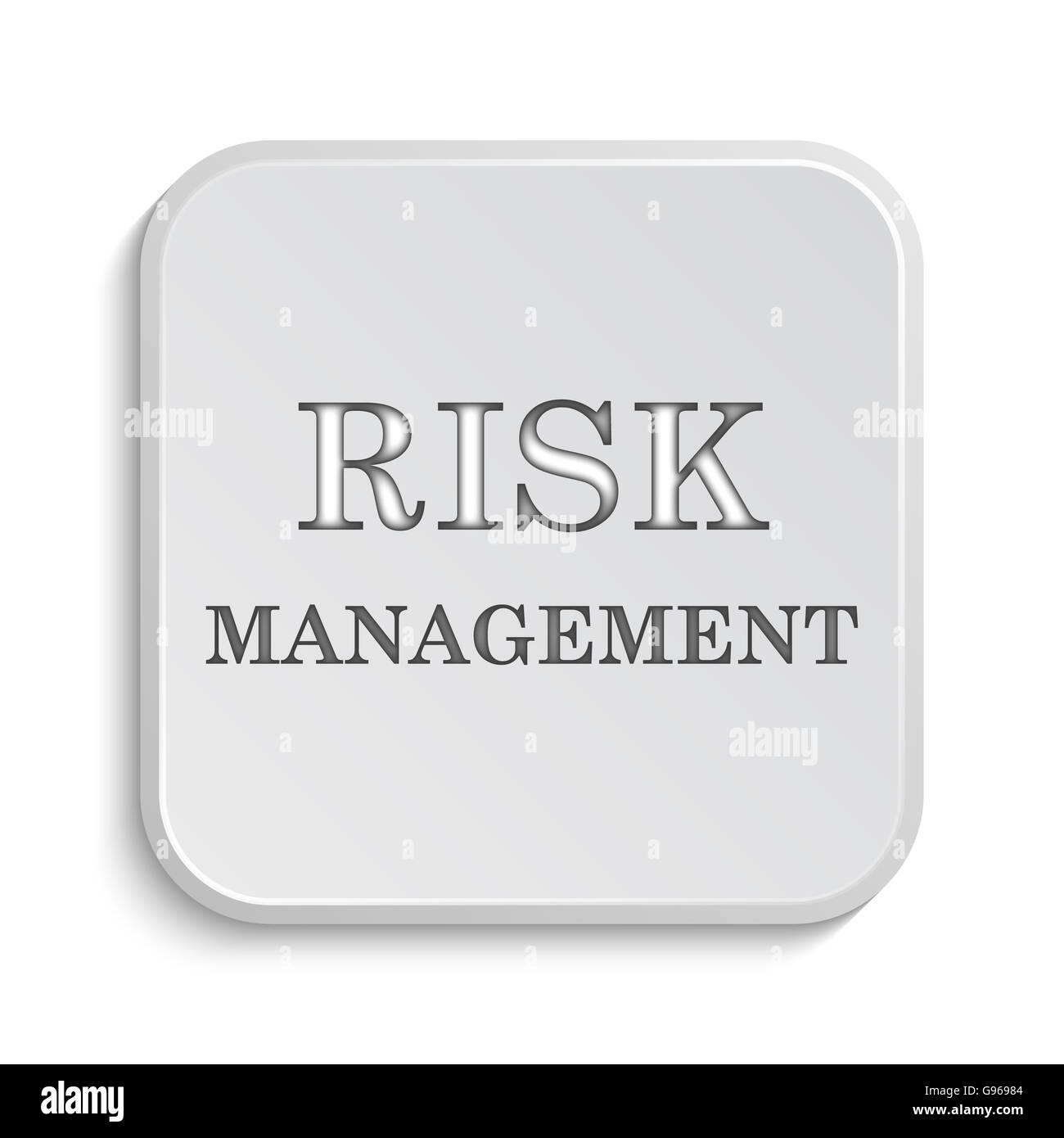 Risk management icon. Internet button on white background Stock Photo ...