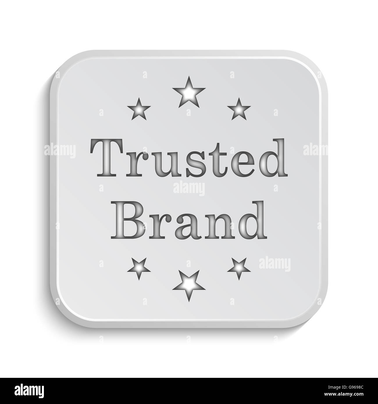 Trusted brand icon. Internet button on white background Stock Photo - Alamy