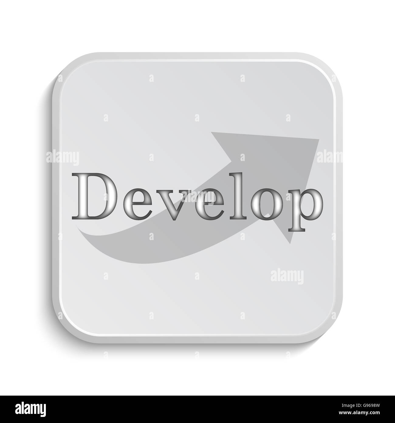 Develop icon. Internet button on white background Stock Photo - Alamy