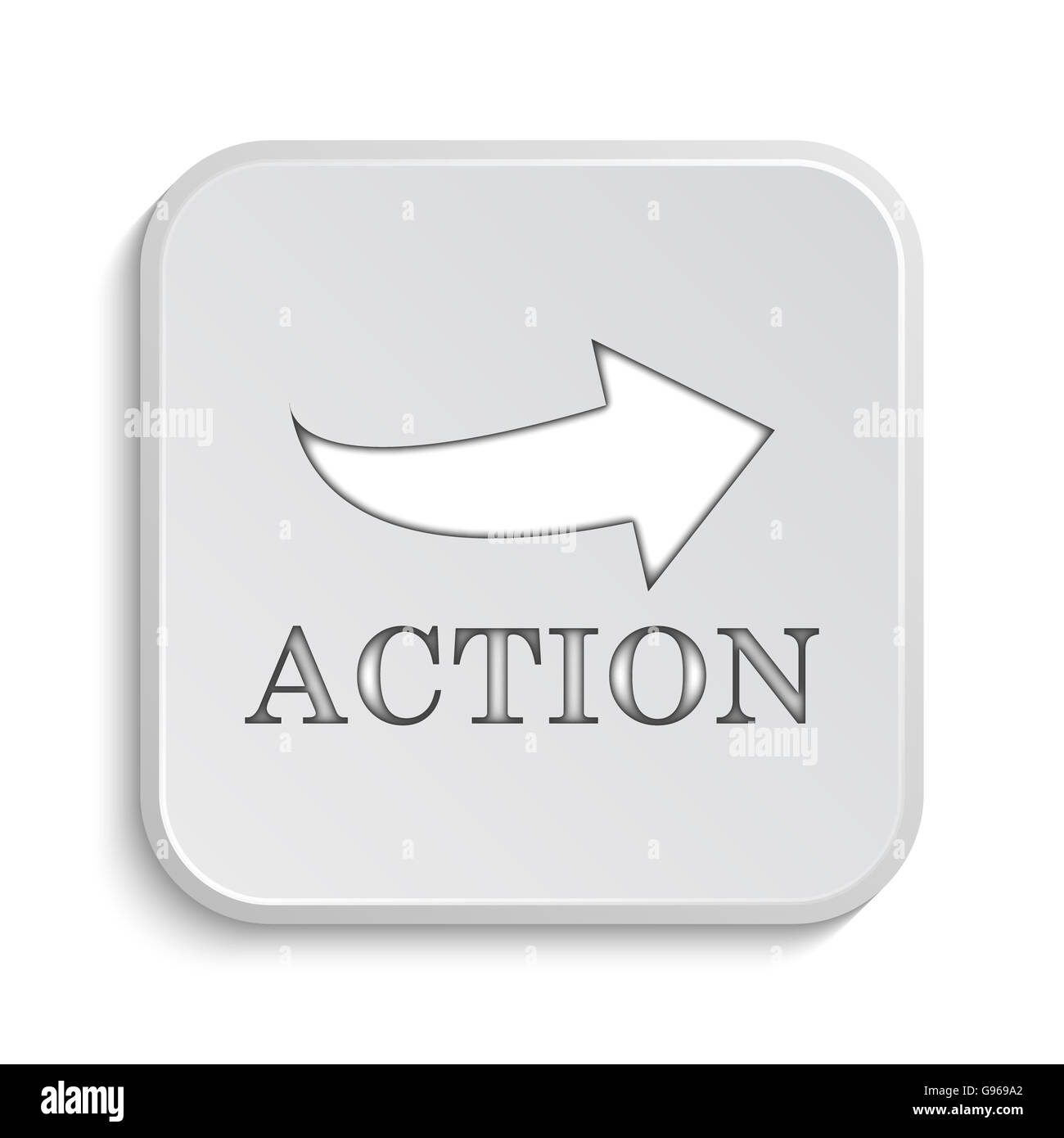 Action icon. Internet button on white background Stock Photo - Alamy