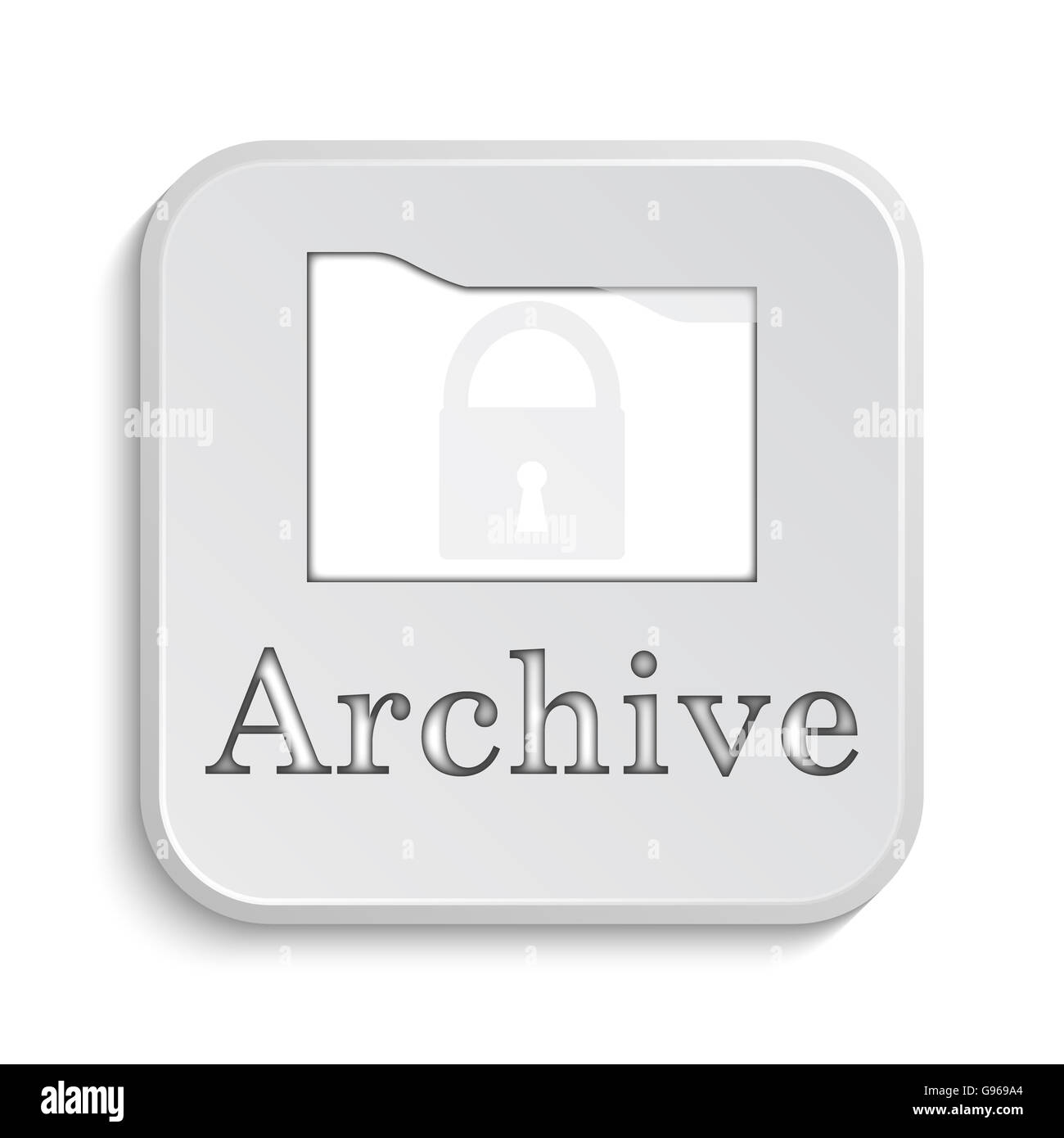 Archive icon. Internet button on white background Stock Photo - Alamy