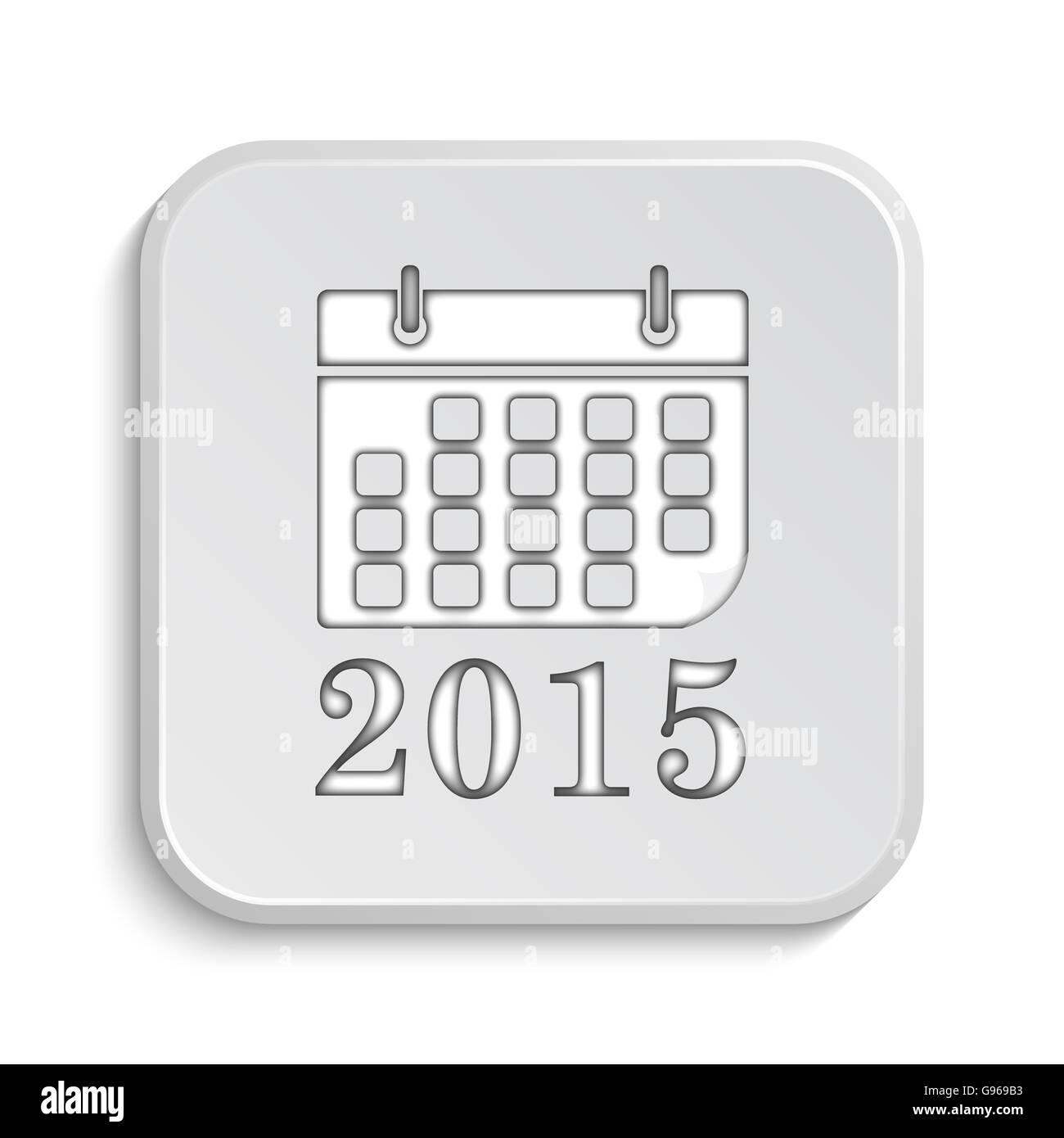 2015 calendar icon. Internet button on white background Stock Photo - Alamy