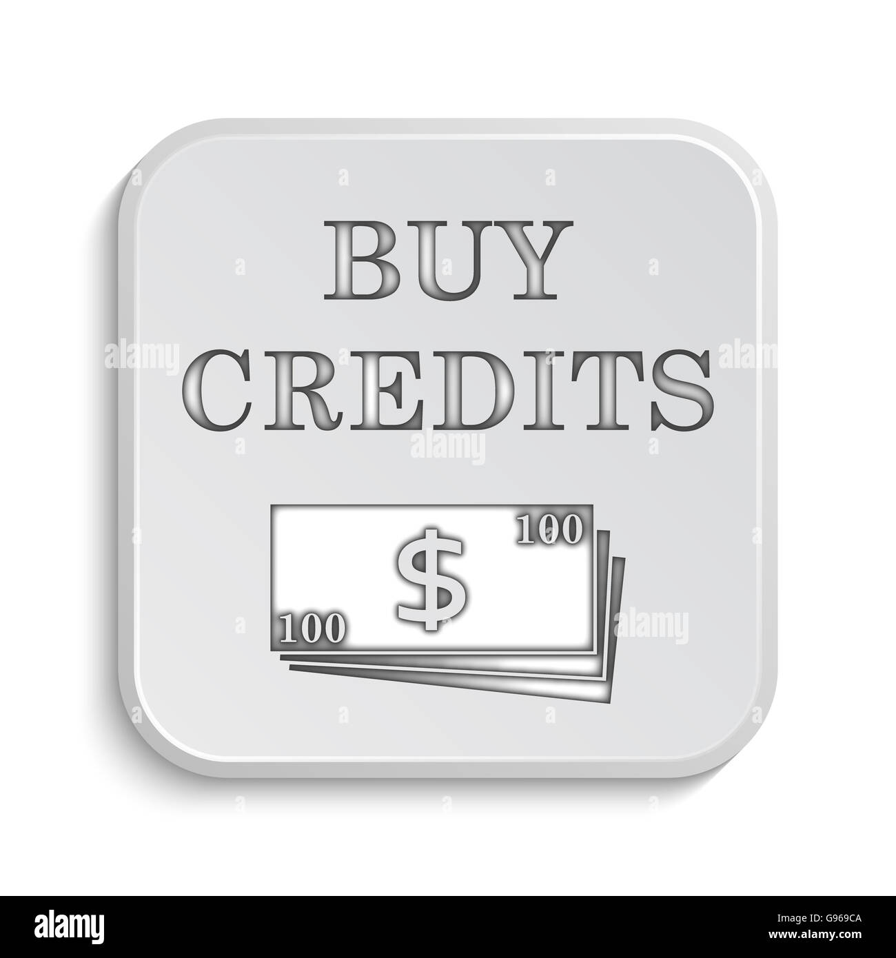 Buy credits icon. Internet button on white background Stock Photo - Alamy