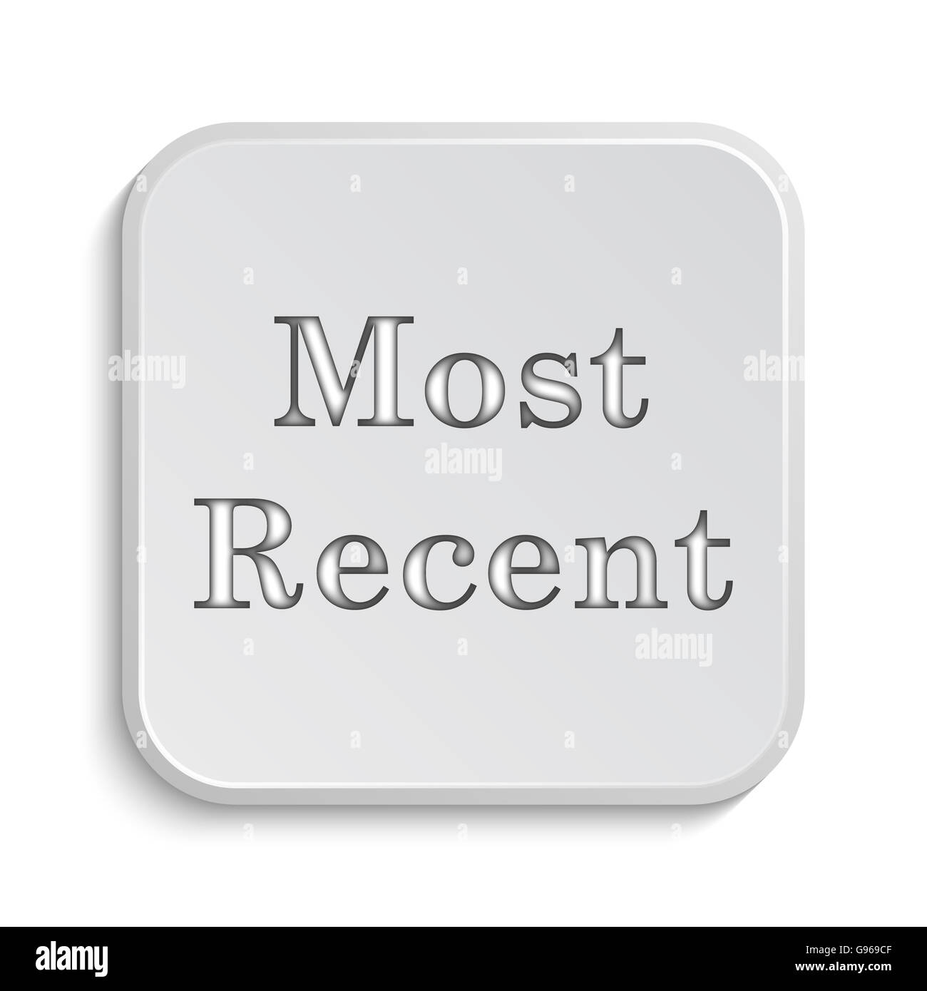 Most recent icon. Internet button on white background Stock Photo - Alamy