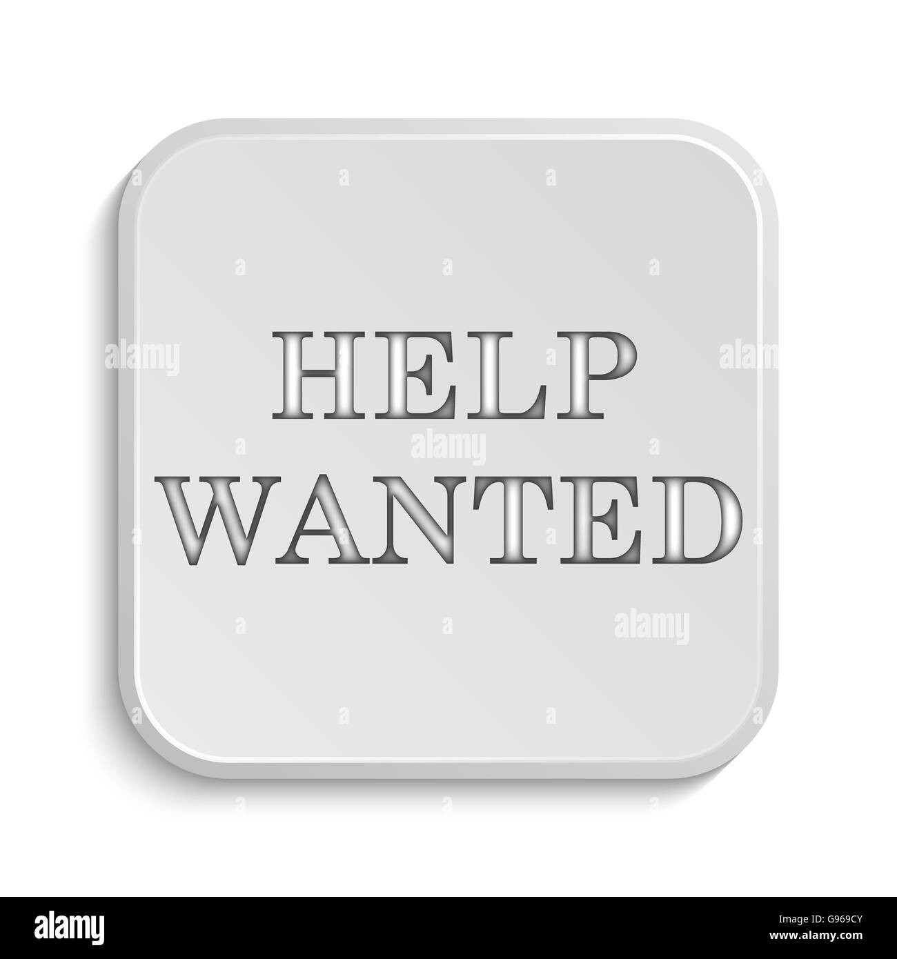 Help wanted icon. Internet button on white background Stock Photo - Alamy