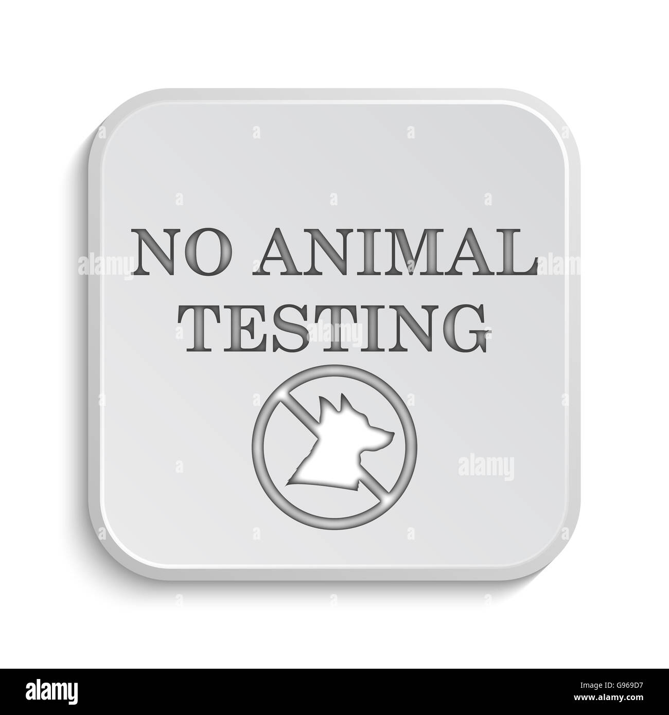 No animal testing icon. Internet button on white background Stock Photo ...