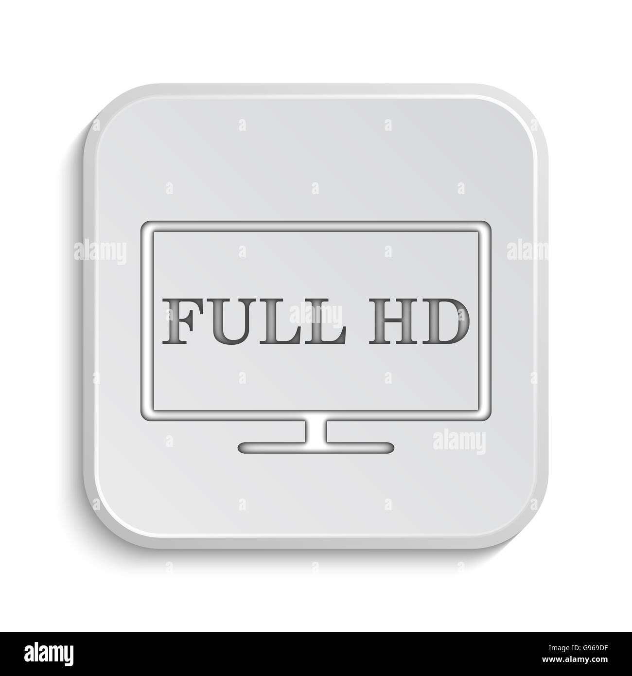 Full HD icon. Internet button on white background Stock Photo - Alamy
