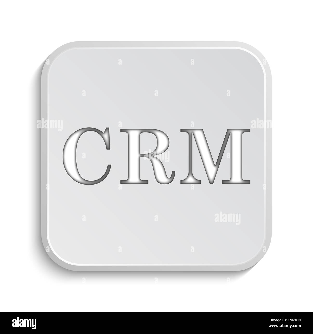 CRM icon. Internet button on white background Stock Photo - Alamy
