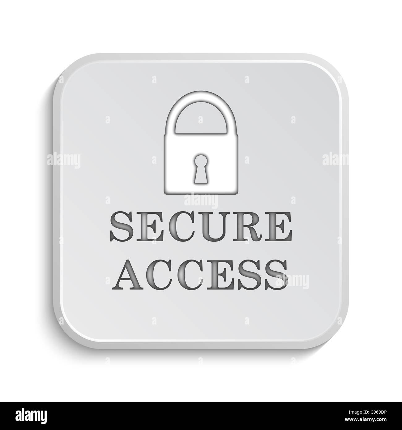 Secure access icon. Internet button on white background Stock Photo - Alamy