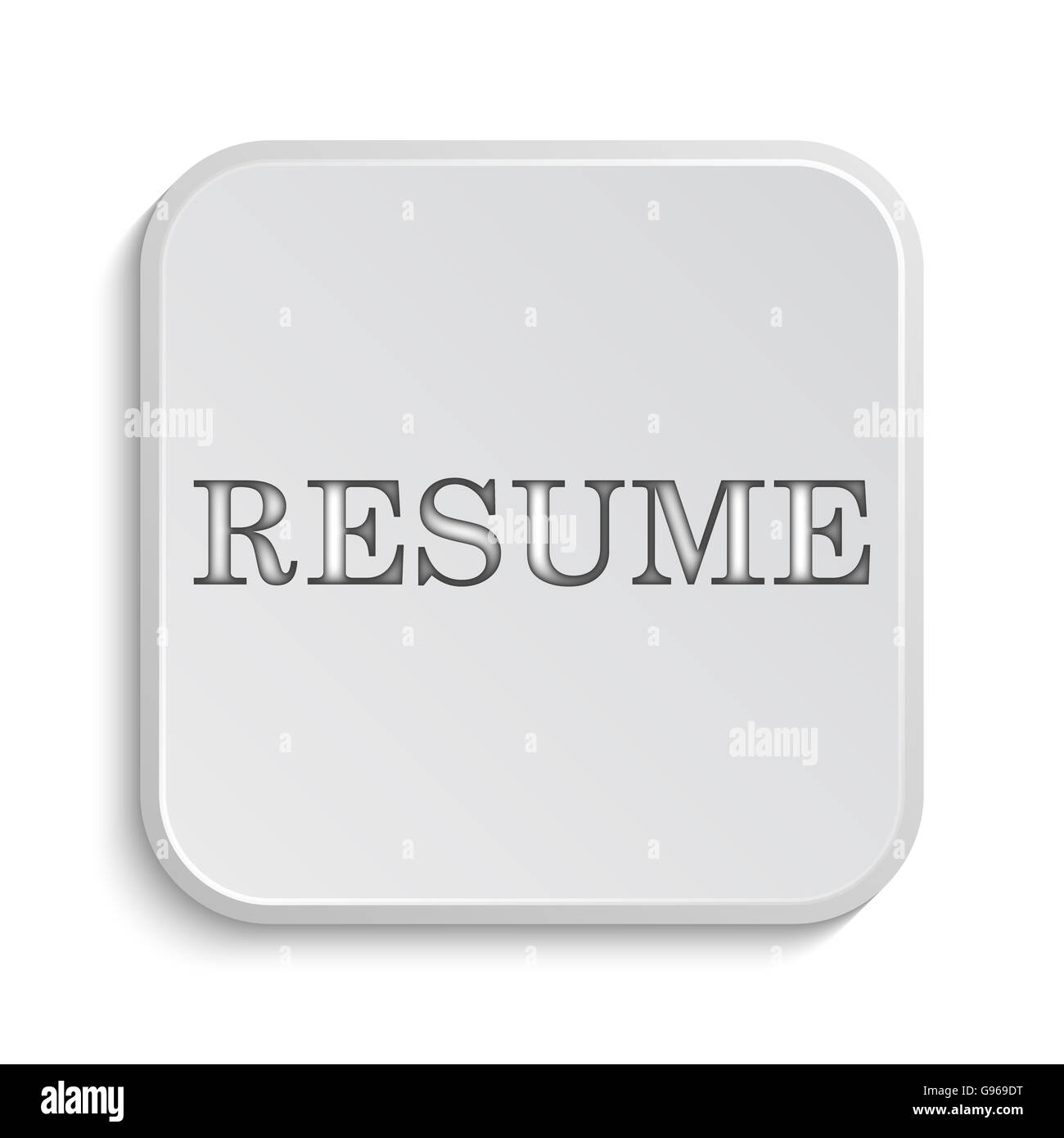 Resume icon. Internet button on white background Stock Photo - Alamy