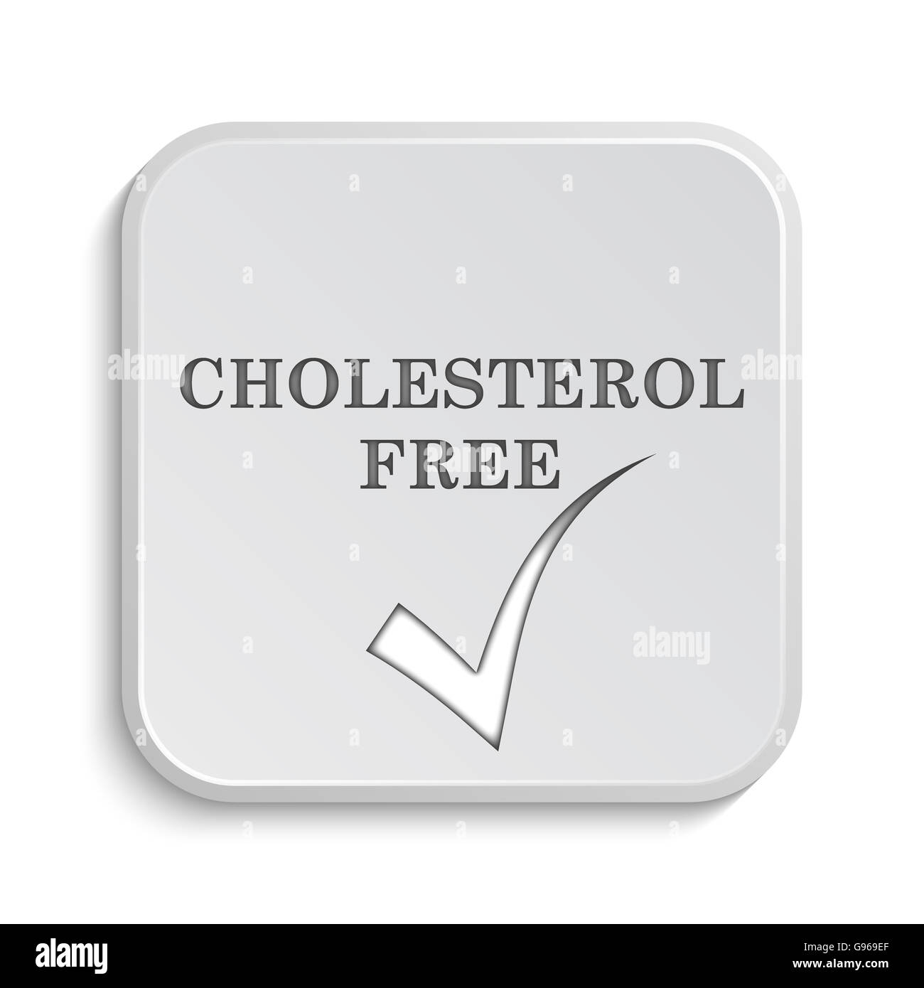 Cholesterol free icon. Internet button on white background Stock Photo ...