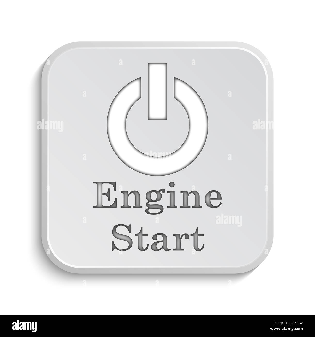 Engine start icon. Internet button on white background Stock Photo - Alamy
