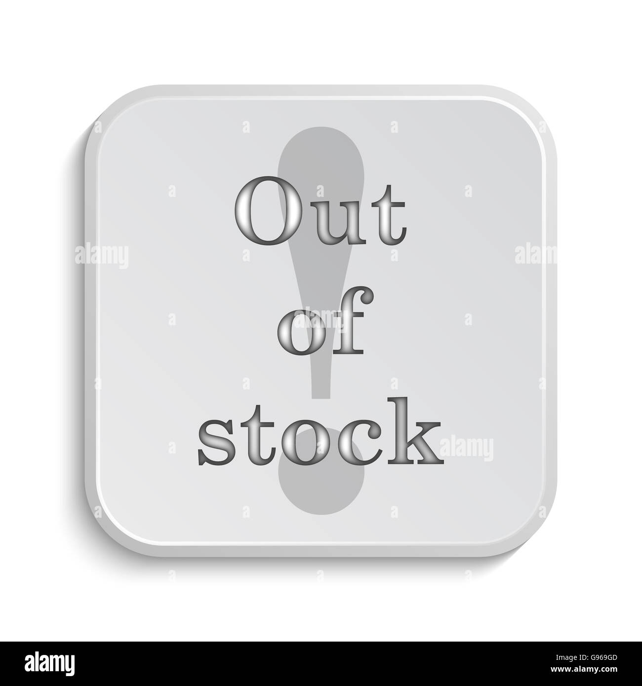 Out of stock icon. Internet button on white background Stock Photo - Alamy